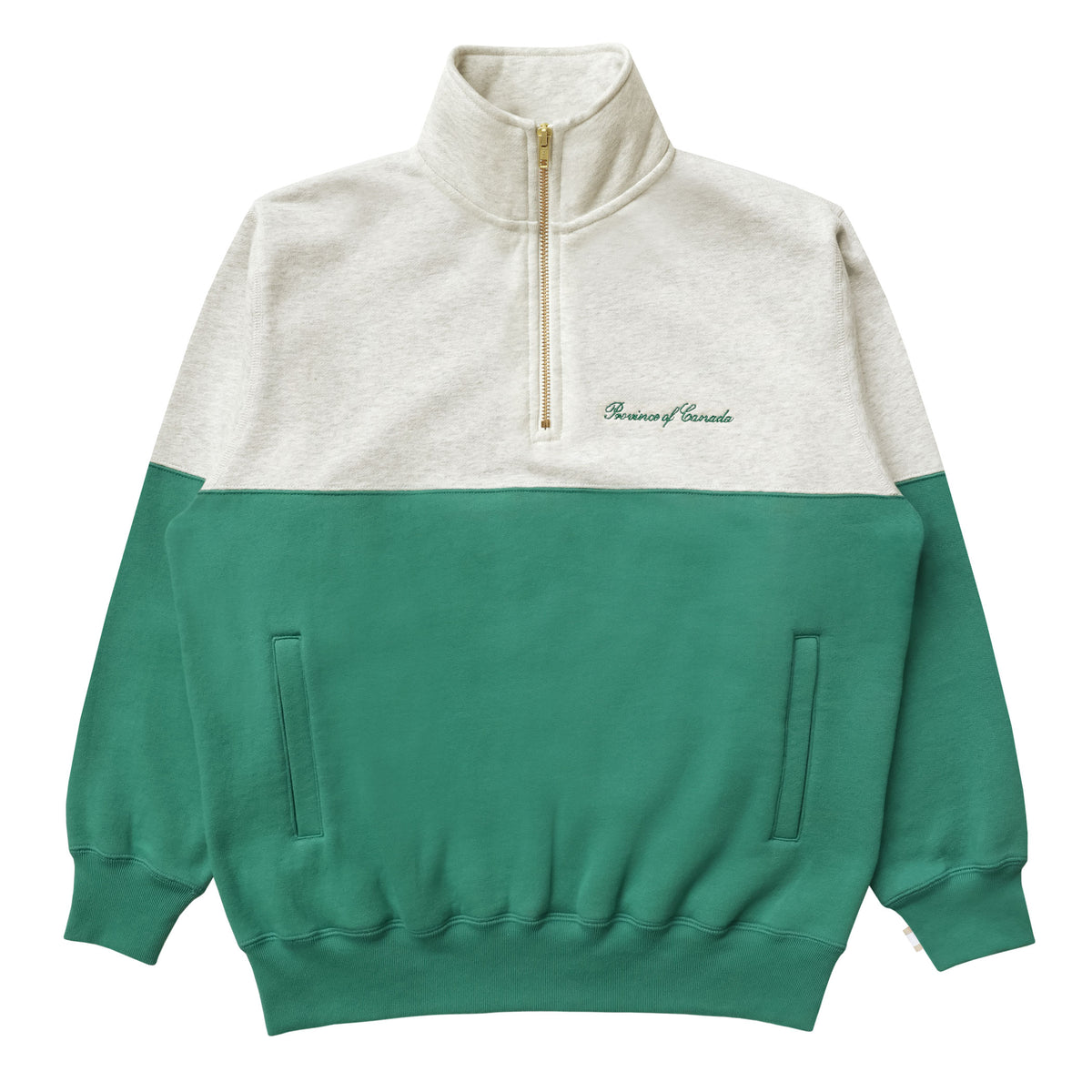 Club Fleece Half Zip Green - Unisex - Made in Canada – Province of Canada